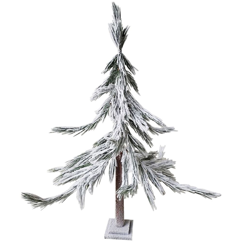 47" Heavily Flocked Pine Sprig Artificial Christmas Tree
