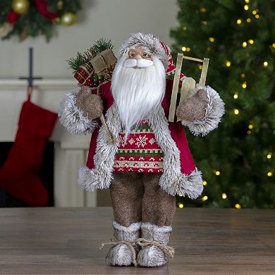 18" Nordic Santa Christmas Figure with Sled
