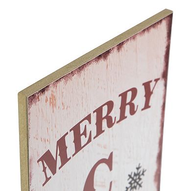 36" Merry Christmas Tree and Snowflakes Wall Sign