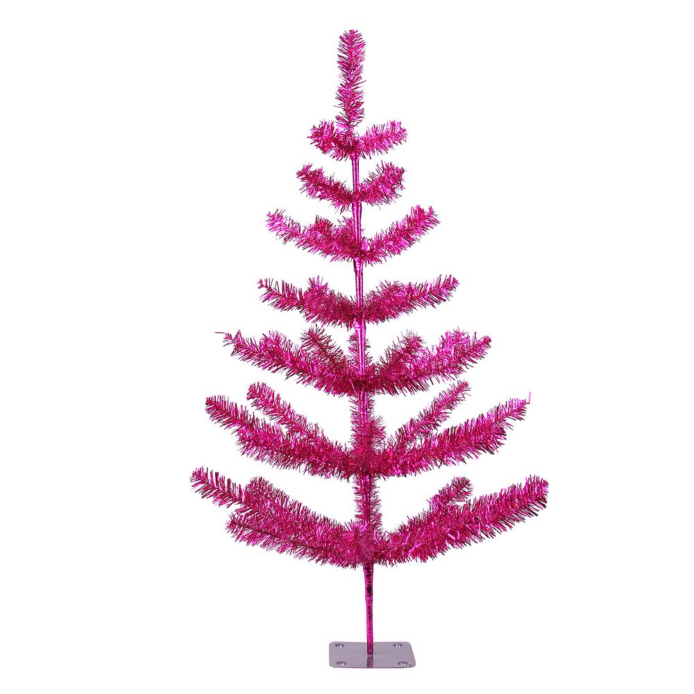 3' Medium Fuchsia Pink Pine Twig Artificial Christmas Tree - Unlit