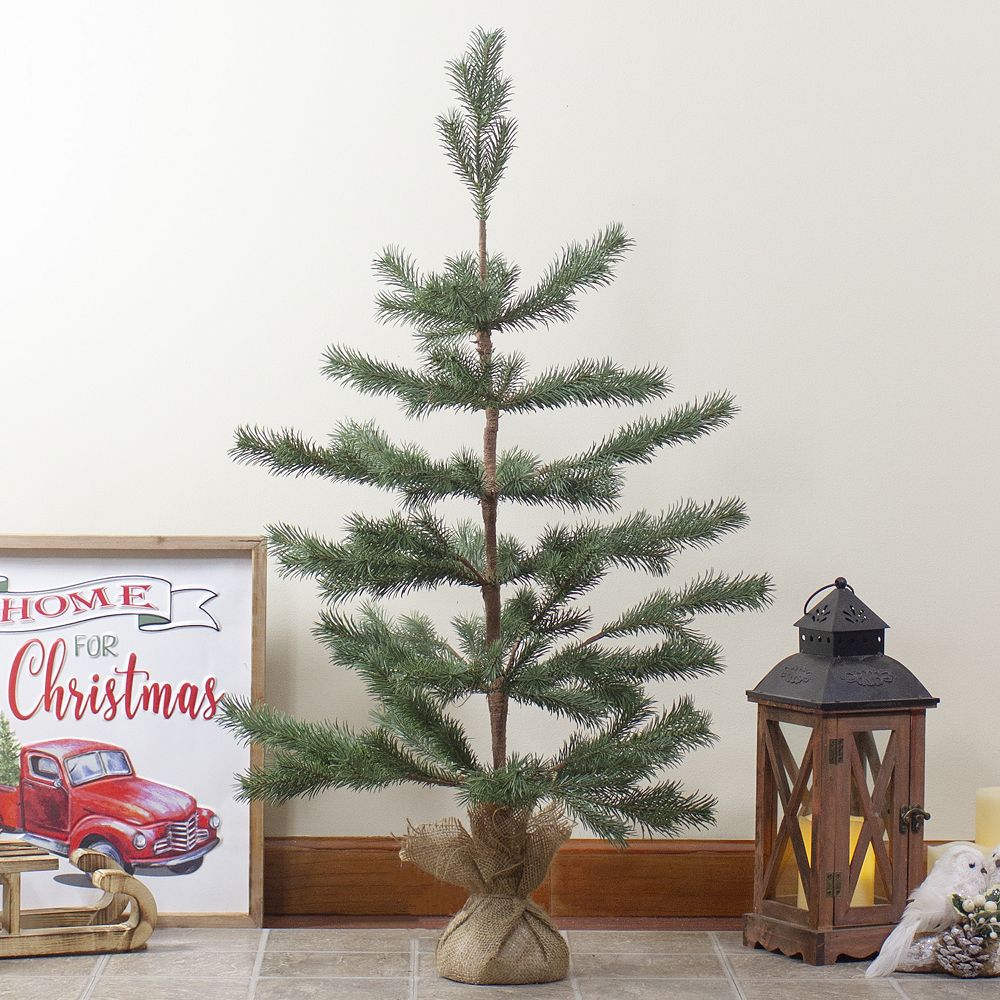 3' Ponderosa Pine Artificial Christmas Tree with Jute Base Unlit