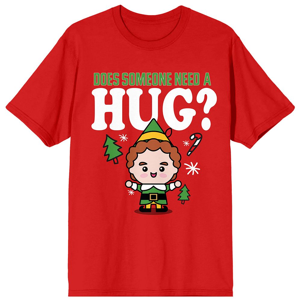 Juniors' Elf Need A Hug Graphic Tee