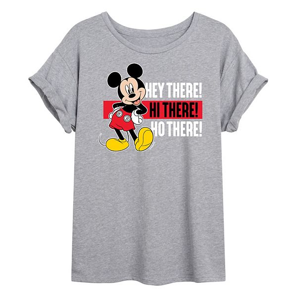 Disney's Mickey Mouse Juniors' Mickey Hey Hi Oversized Graphic Tee