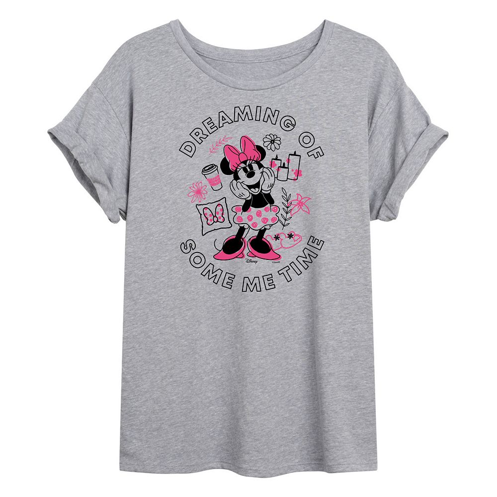 Disney's Minnie Mouse Juniors' Minnie Me Time Oversized Graphic Tee