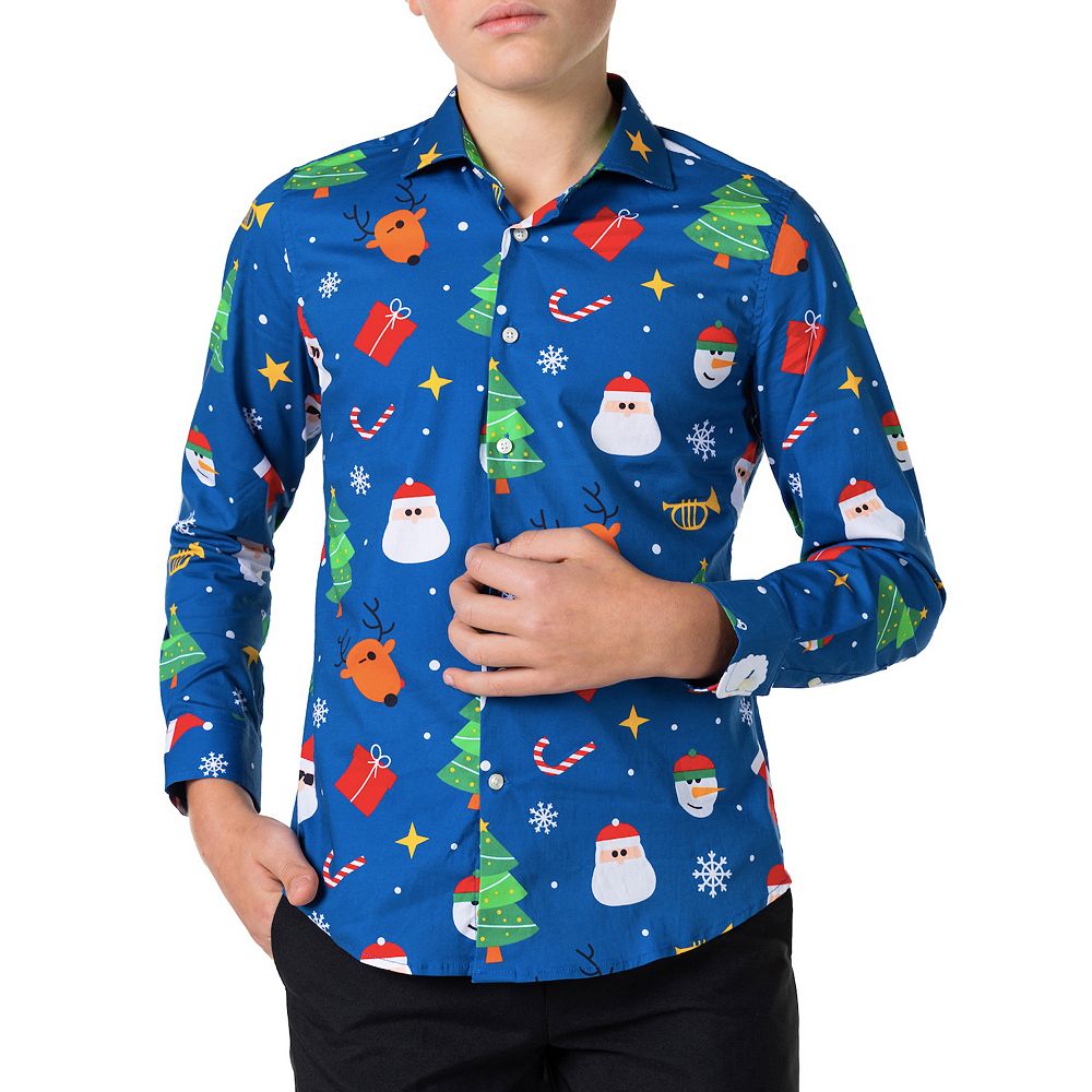Boys Christmas Button Up