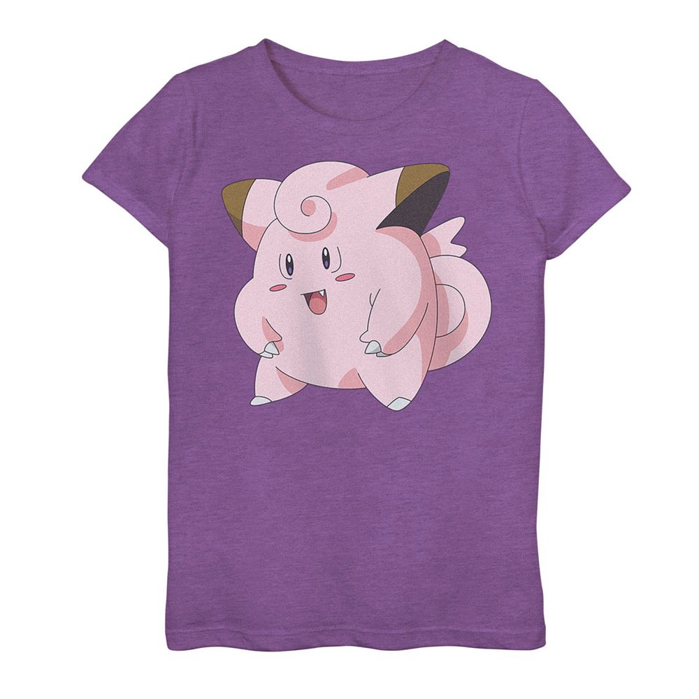Girls 7-16 Pokemon Happy Pink Clefairy Profile Tee