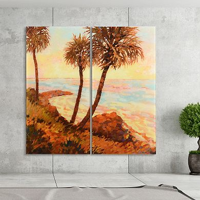 Empire Art Direct "Palm Breeze I AB" Frameless Free-Floating Tempered ...