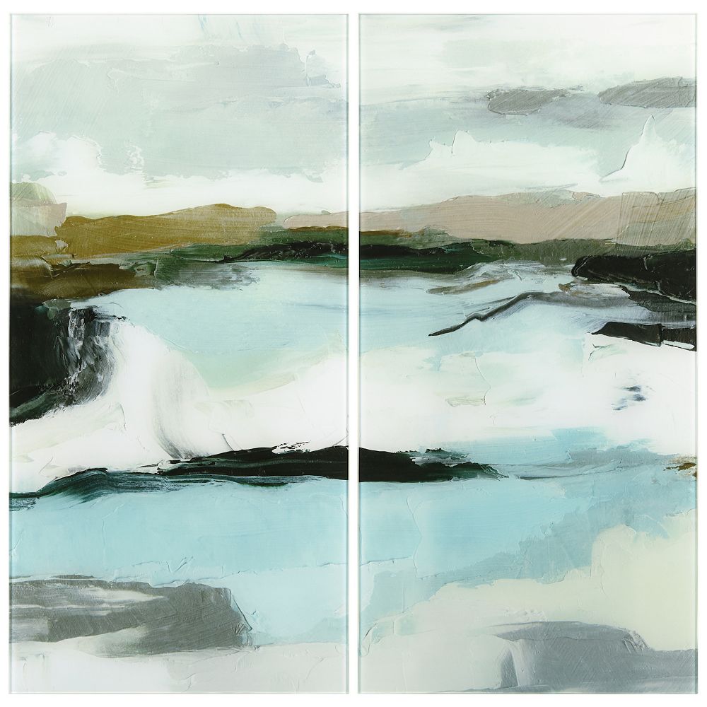 Empire Art Direct "Textured Ocean Tide II AB" Frameless Free-Floating ...