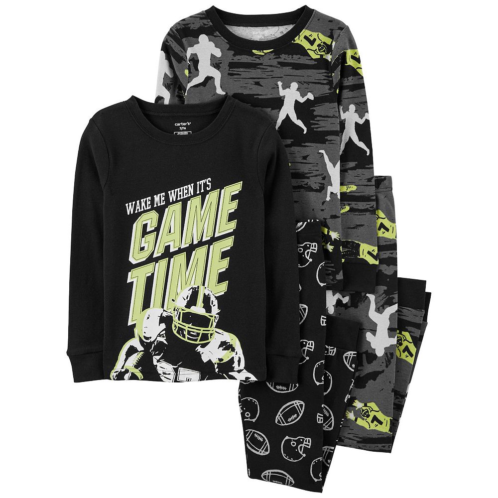 Boys 4-14 Carter's Football 4-Piece Pajama Tops & Pajama Bottoms Set