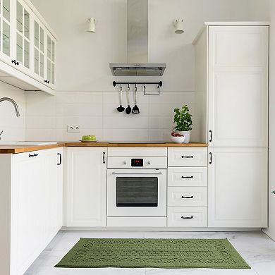 Green Rubber Backed Rug, Washable Long Kitchen Mat for Home Entryway ...