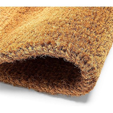 Plain Coco Coir Door Mat - 17" X 30" Bare Natural Doormat For Outdoor ...