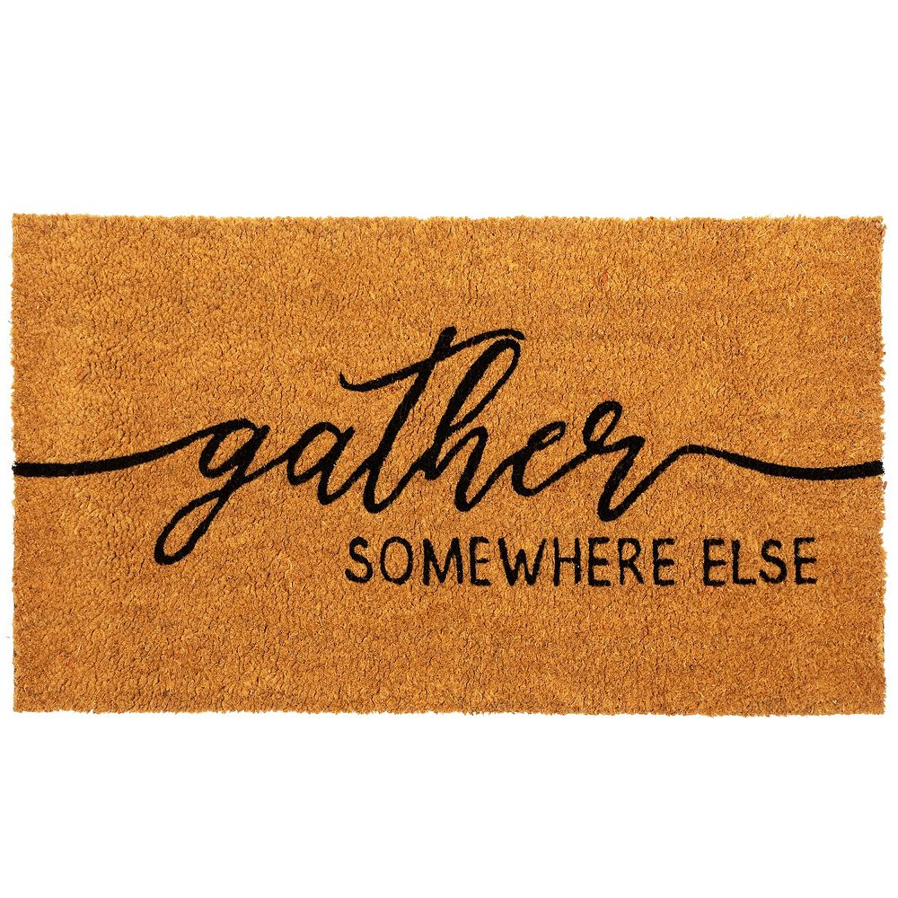 Fall Welcome Mat for Thanksgiving Front Door, Gather Somewhere Else, 17 ...