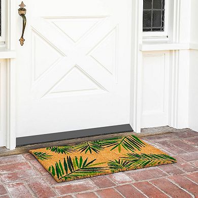 Tropical Theme Coir Door Mat for Outdoor Entrance, Coconut Fiber Leaf ...