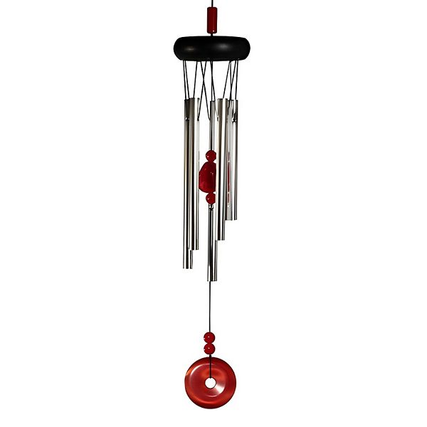 FC Design 20" Long Wooden Top Geode Wind Chime with Red Gem Perfect ...