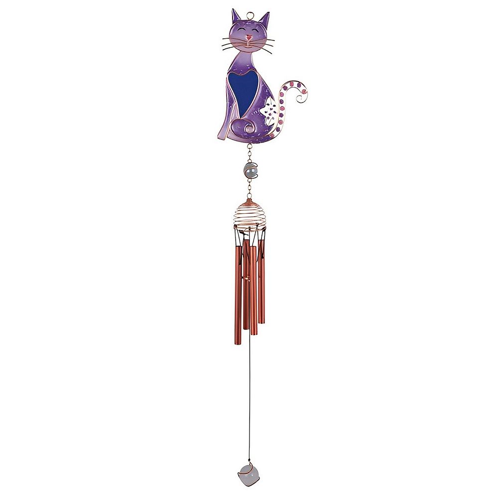 FC Design 26" Long Purple Cat Gem Wind Chime Perfect Gifts for Holiday ...