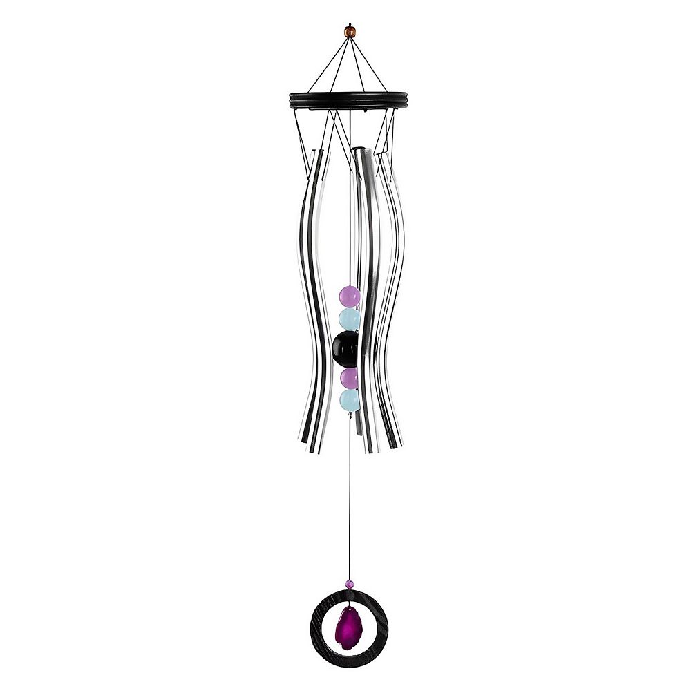 FC Design 33" Long Wooden Top Geode Wind Chime Wavy Tube Perfect Gifts ...