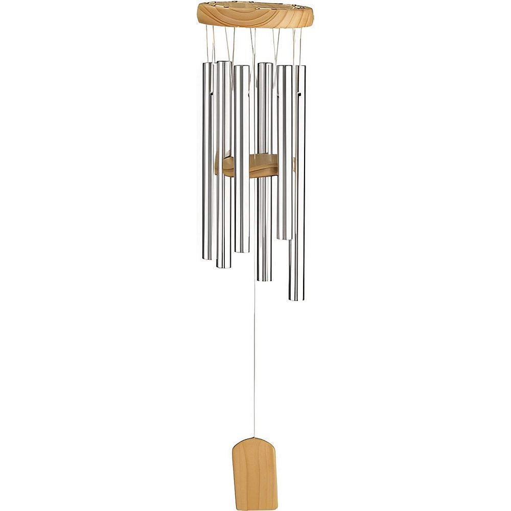 FC Design 19" Long Silver Wood Top Traditional Wind Chime Perfect Gifts ...