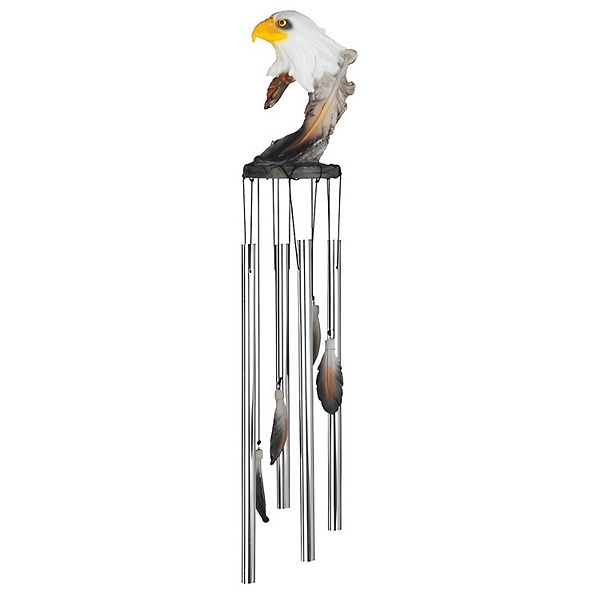 FC Design 23" Long Eagle Round Top Wind Chime Wild Animal Garden Patio ...