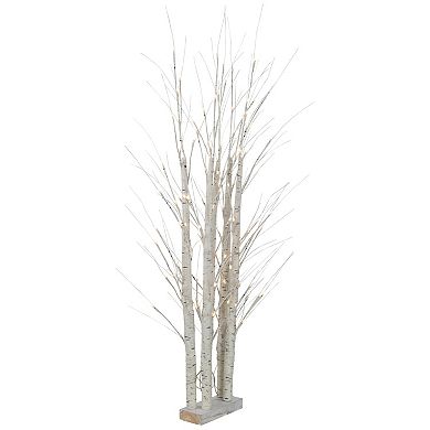 4' LED Lighted White Birch Twig Tree Cluster Christmas Decoration