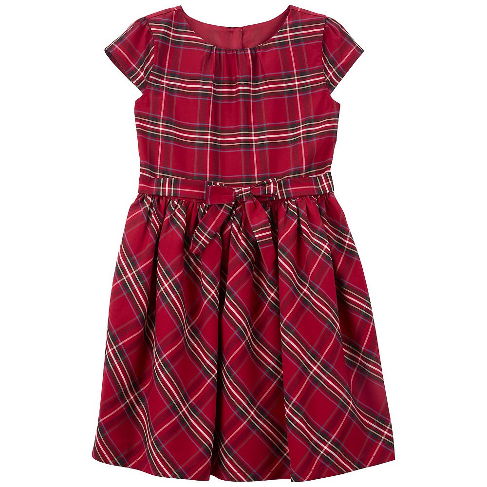 Girls 4-14 Carter's Plaid Sateen Dress