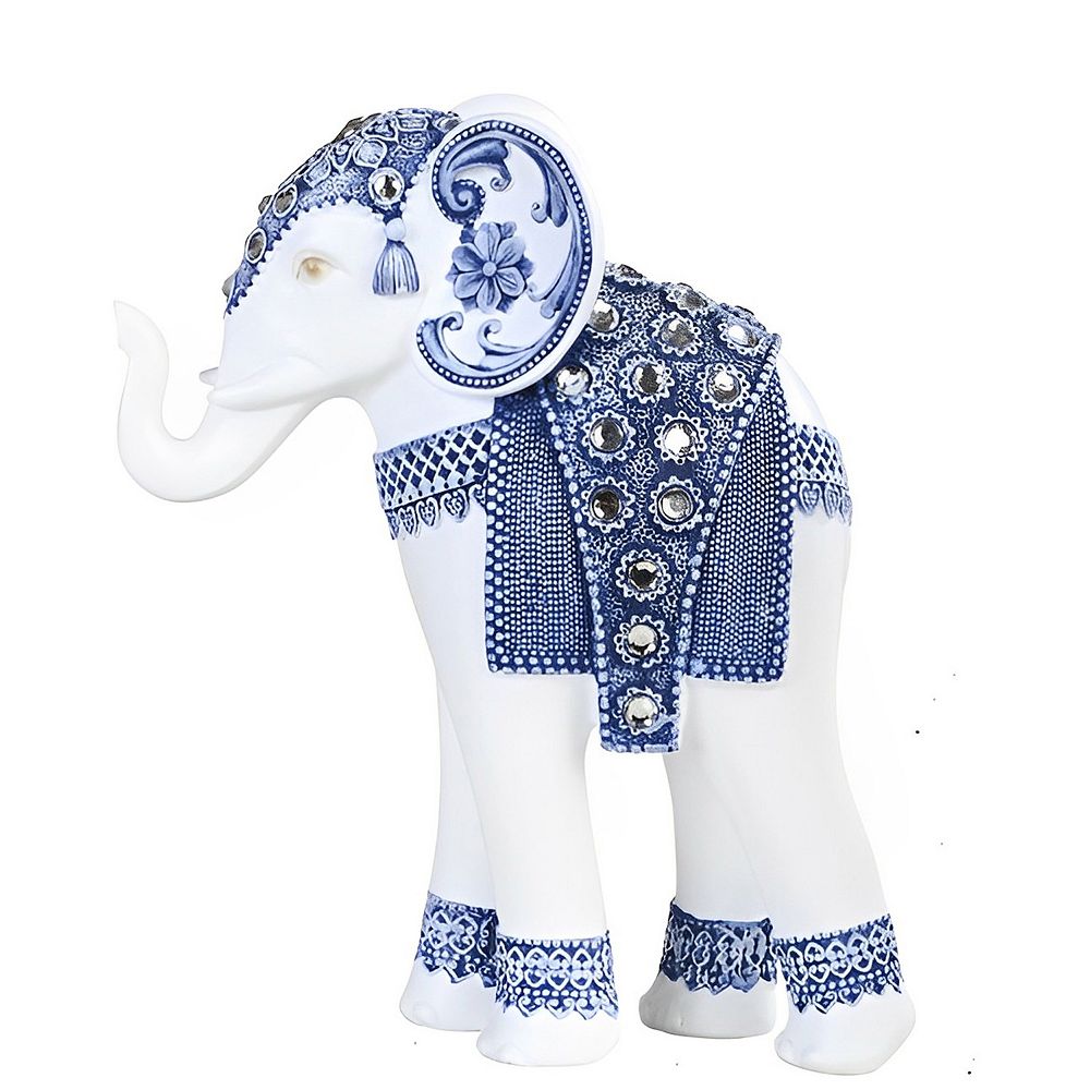 FC Design 9"H Standing Long Legged Elephant with Decorative Gem Statue ...