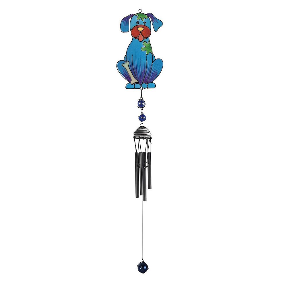 FC Design 30" Long Blue Dog Wind Chime with Black Gem Perfect Gifts for ...