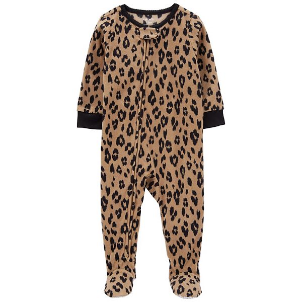 Baby Girl Carter's Leopard Fleece Footless Pajamas
