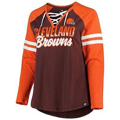 Women's Fanatics Branded Brown/Orange Cleveland Browns Plus Size True ...