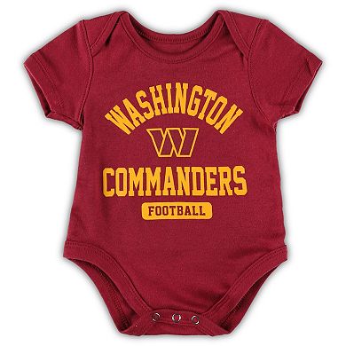 Newborn & Infant Burgundy/Gold/Heather Gray Washington Commanders Three ...