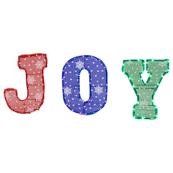 14" LED Lighted Traditional Colored 'Joy' Outdoor Christmas Decoration