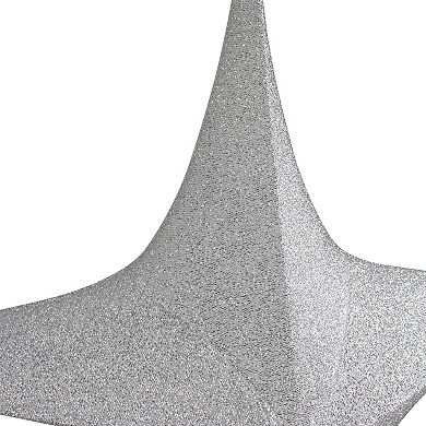 44" Silver Tinsel Foldable Christmas Star Outdoor Decoration