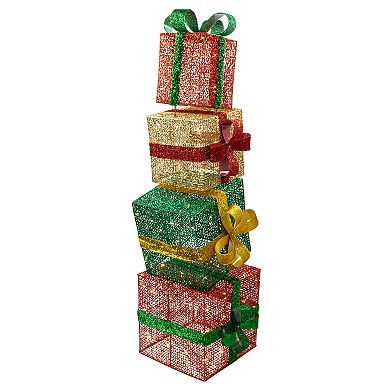 53" LED Lighted Stacked Christmas Gifts Outdoor Decoration