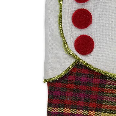 19" Multi-Color Plaid Christmas Stocking with Green and Yellow Trim and ...