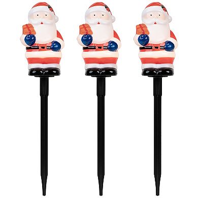 Set of 4 Lighted Santa Claus Christmas Pathway Markers 16"