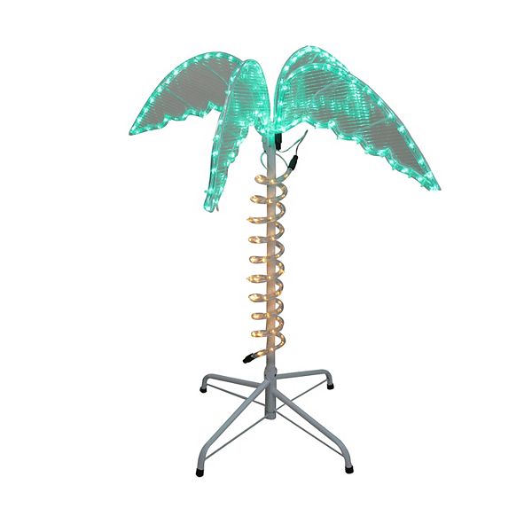 2.5' Green and Tan LED Palm Tree Rope Light Outdoor Decoration