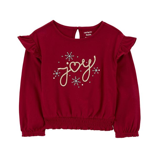Toddler Girl Carter's "Joy" Jersey Long Sleeve Tee