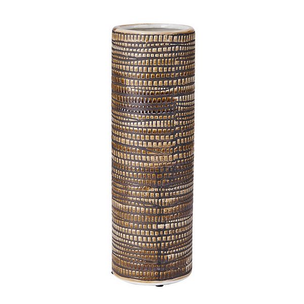 Elements Textured Cylinder Decorative Vase Table Decor