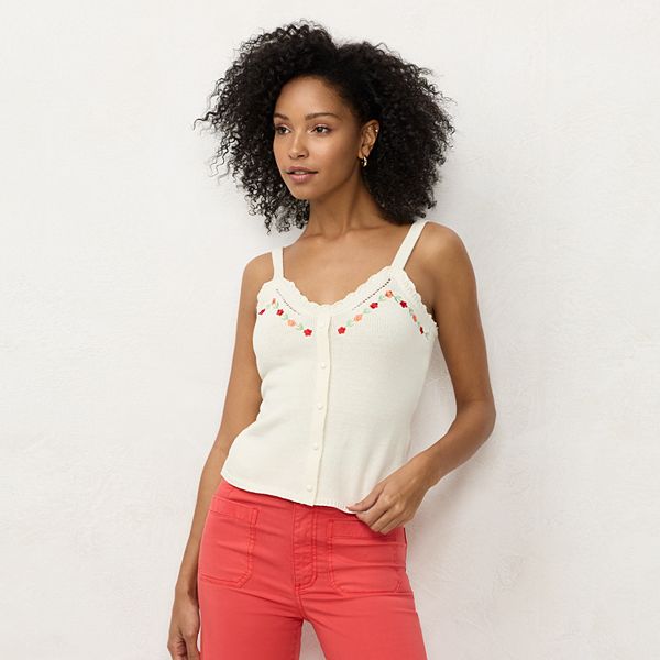 Women's LC Lauren Conrad Embroidered Sweater Tank