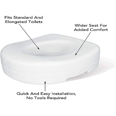 Carex Toilet Seat Riser - Adds 5.5 Inch of Height to Toilet - Raised ...