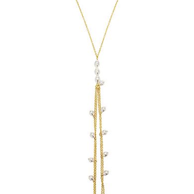 Gold Tone Simulated Pearl Body Chain
