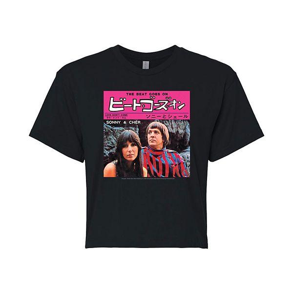 Juniors' Sonny & Cher "The Beat Goes On" Cropped Graphic Tee