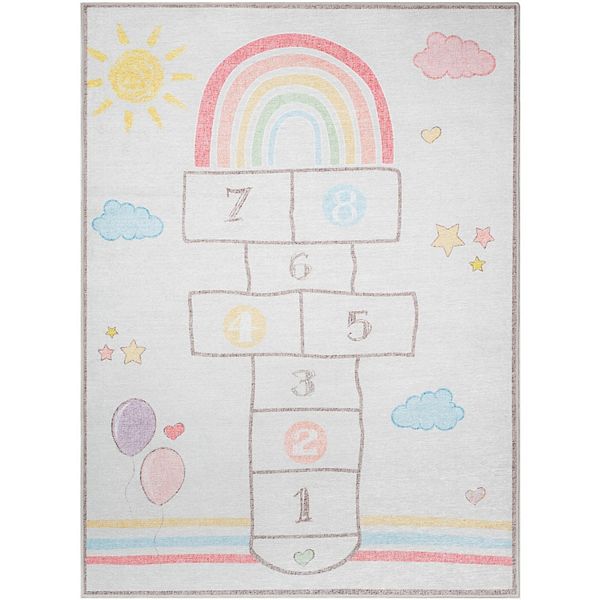 Well Woven Kids Hopscotch Rainbow Area Rug