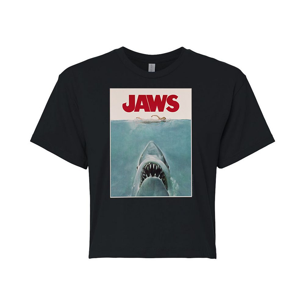 Juniors' Jaws Crop Graphic Tee