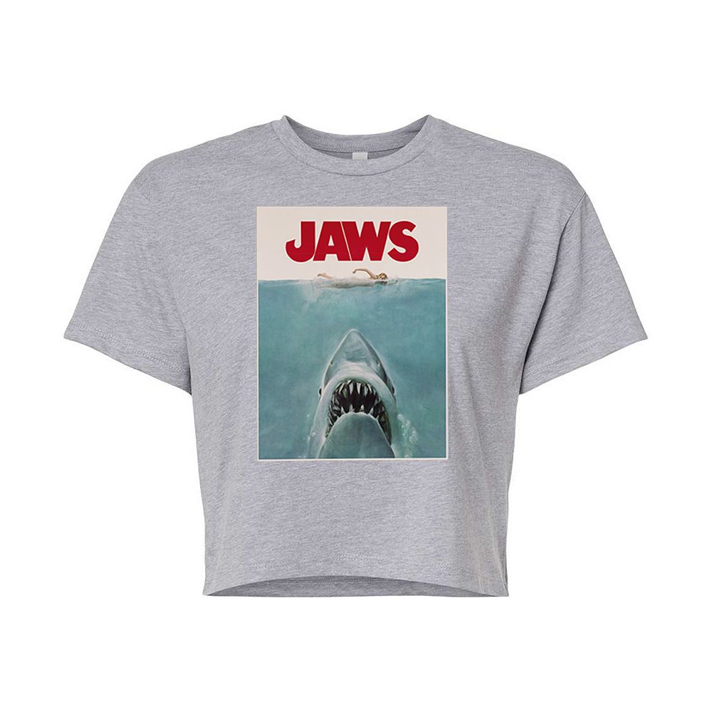 Juniors' Jaws Crop Graphic Tee