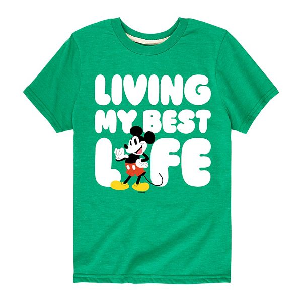 Disney's Mickey Mouse Boys 8-20 Living Best Life Graphic Tee