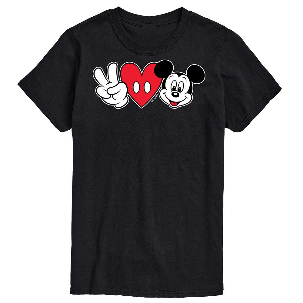 Disney's Mickey Mouse Men's Peace Love Mickey Graphic Tee