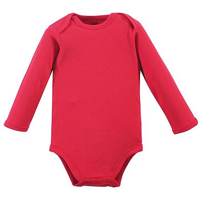 Touched by Nature Baby Girl Organic Cotton Long-Sleeve Bodysuits 5pk, Poppy