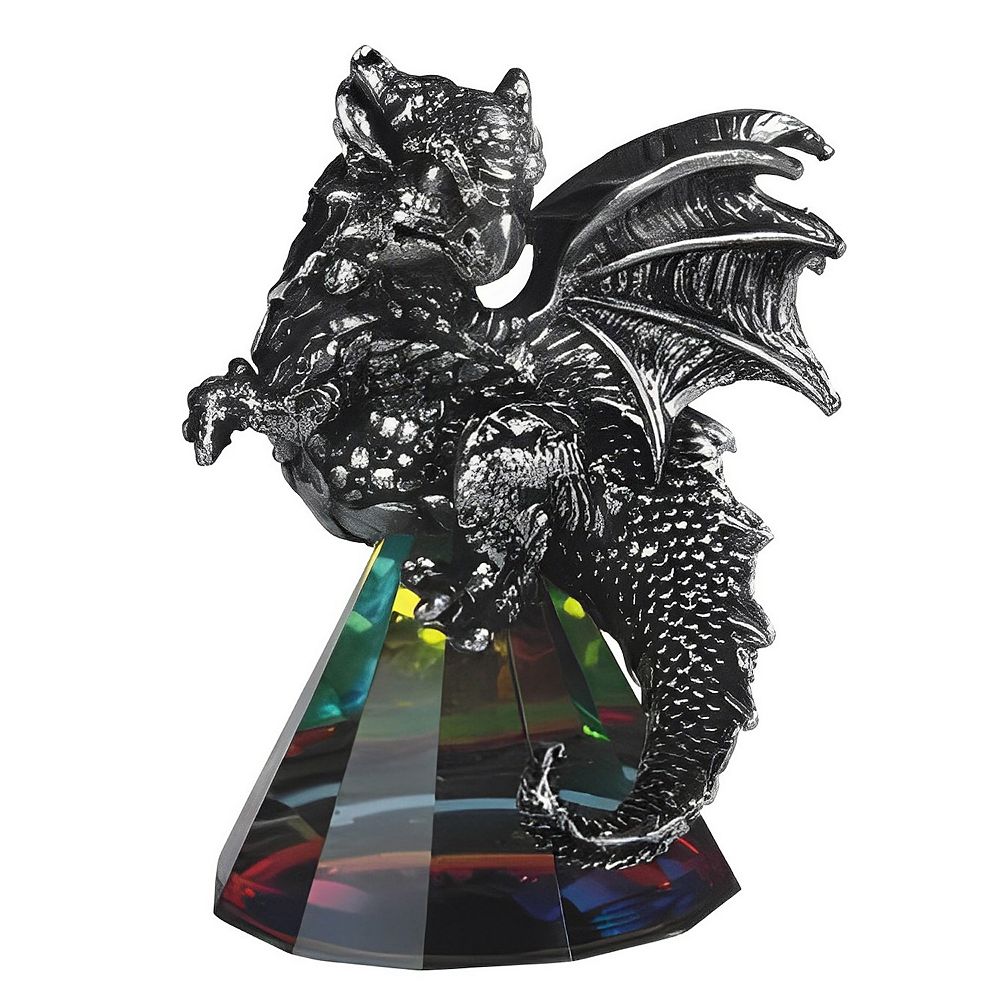 FC Design 3.5"H Silver Dragon Standing on Pyramid Glass Statue Fantasy ...