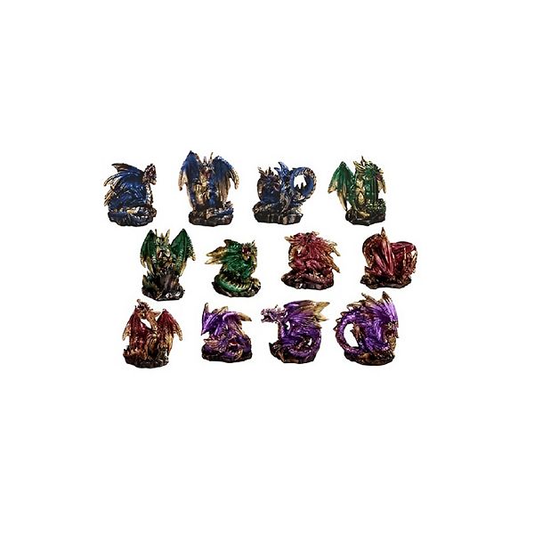 FC Design 12-PC Medieval Miniature Dragons in Different Poses and Color ...