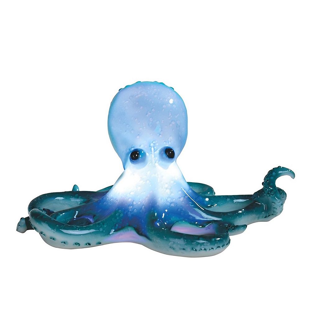 FC Design 9"H LED Blue Octopus Night Light Statue Marine Life ...